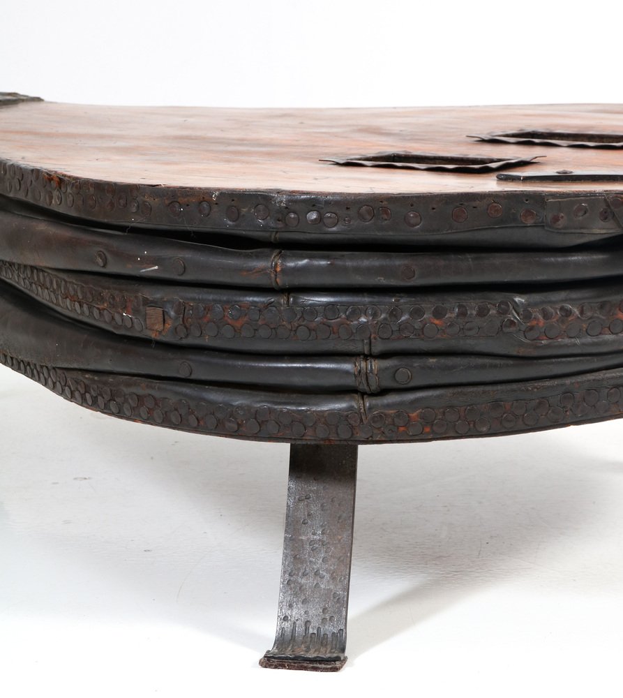 Large French Provincial Fruitwood Blacksmith Forge Bellows Coffee Table ...