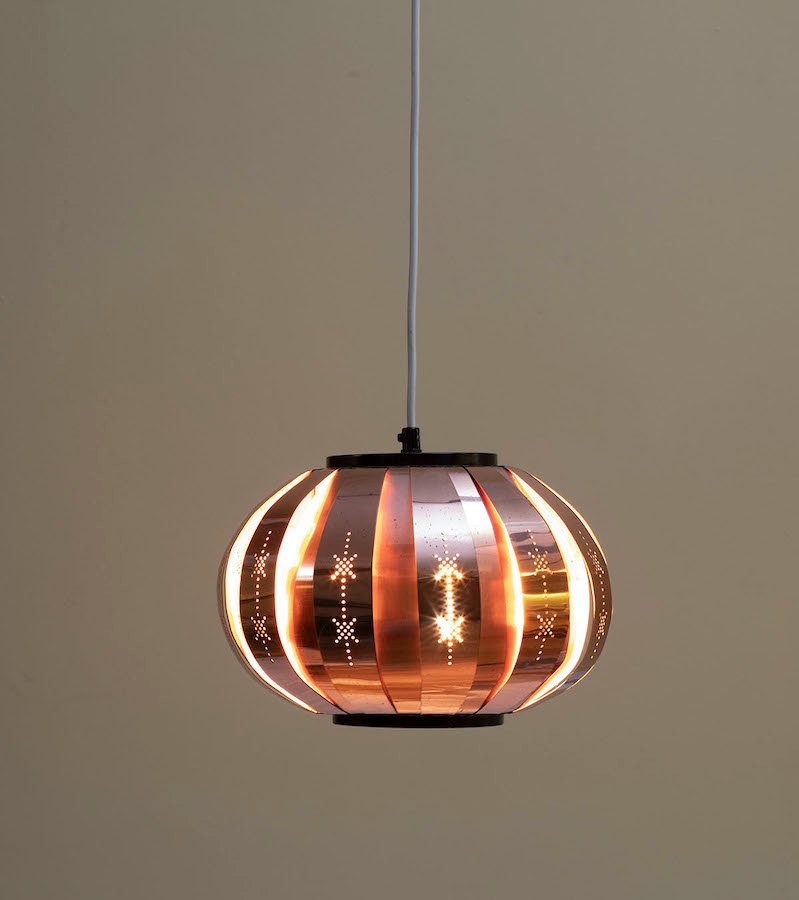 Vintage Danish Verner Soucher Copper Lamp attributed to Coronell ...