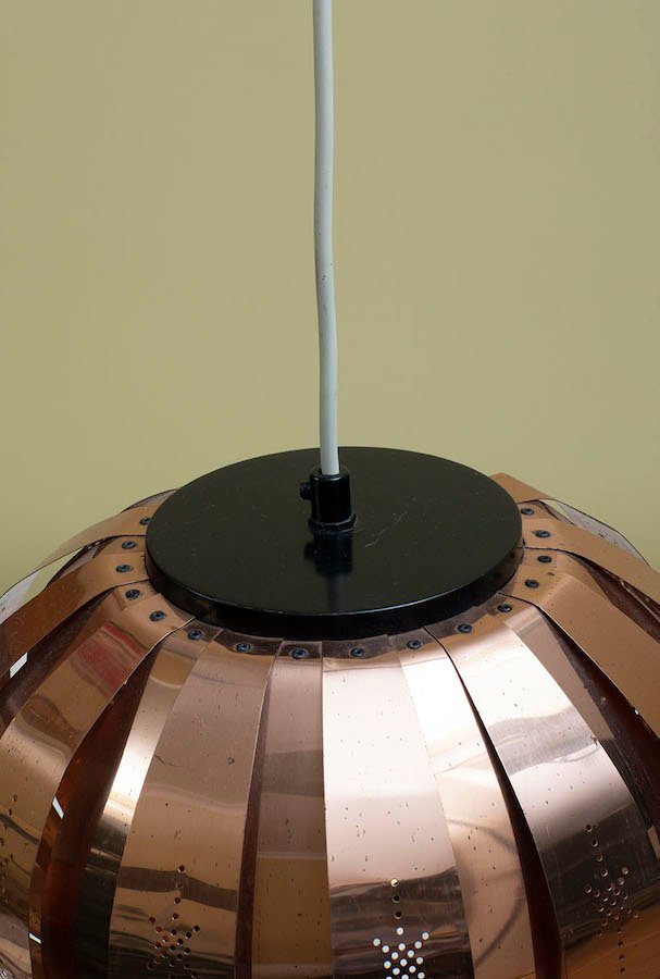 Vintage Danish Verner Soucher Copper Lamp attributed to Coronell ...