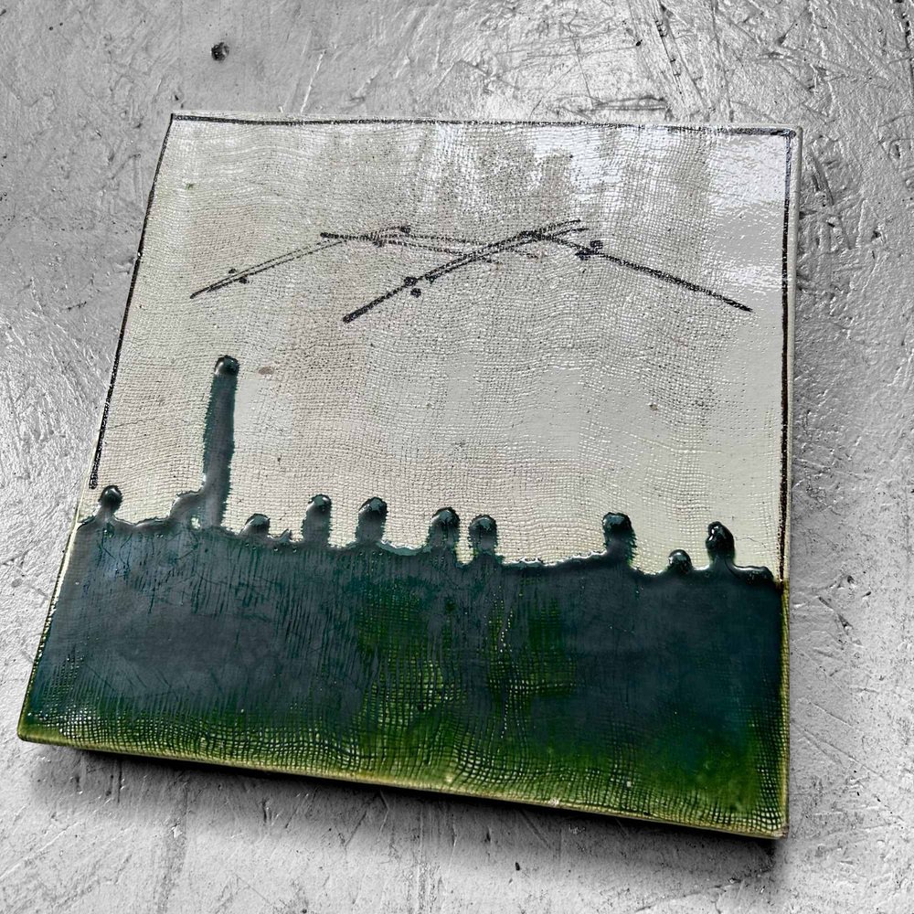 Taisho Oribe-Ware Toban Ceramic Tea Ceremony Tile, Japan, 1920s for ...