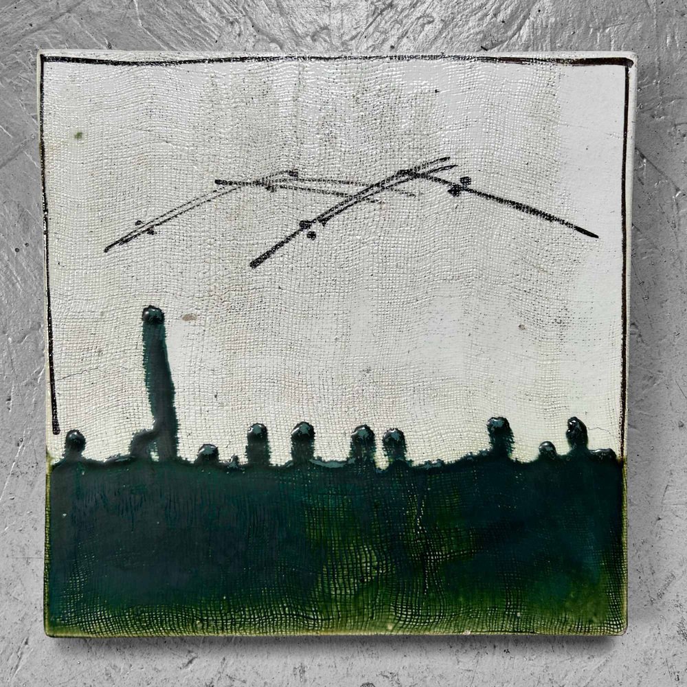 Taisho Oribe-Ware Toban Ceramic Tea Ceremony Tile, Japan, 1920s for ...