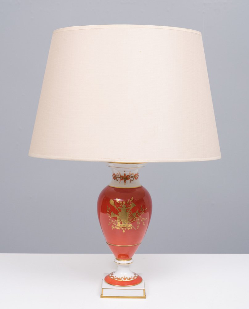 Porcelain Table Lamp, Germany, Dresden, 1910s for sale at Pamono