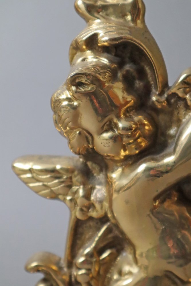 Hollywood Regency Door Stop Angel in Brass, 1980s for sale at Pamono