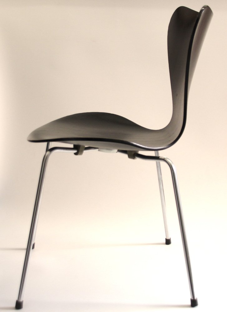 Schwarzer Modell 3107 Stuhl von Arne Jacobsen für Fritz Hansen, 1960er ...