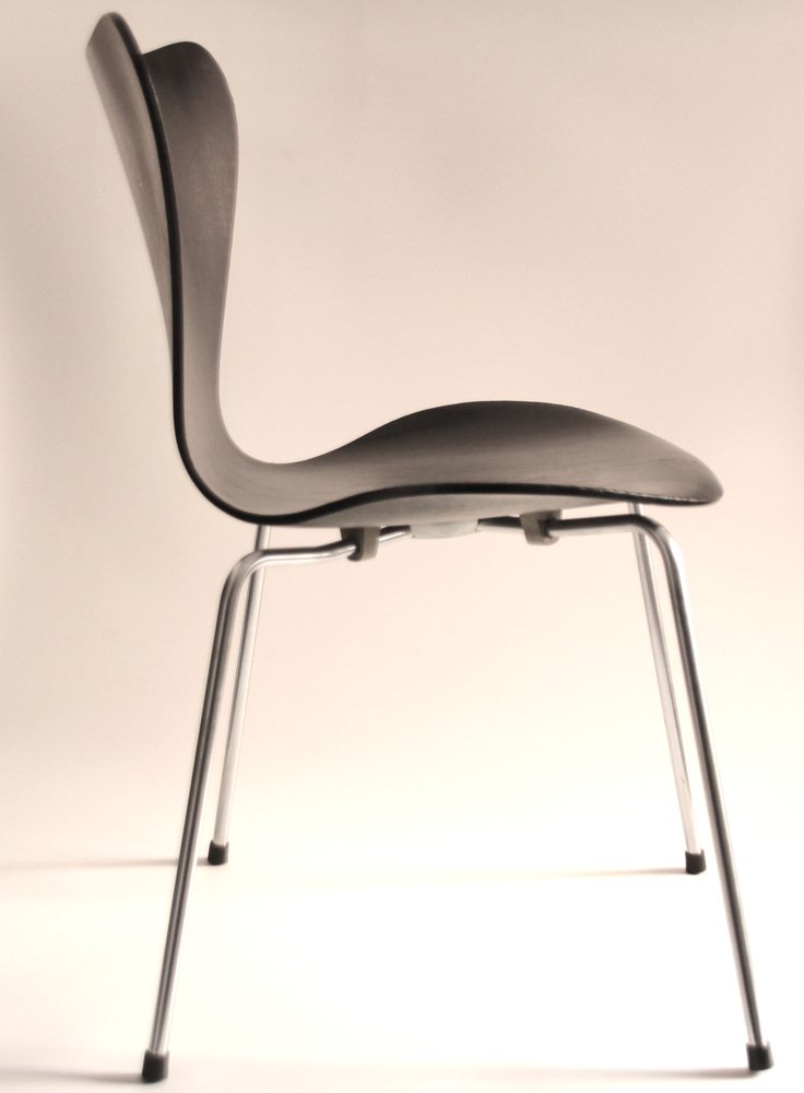 Model 3107 Black Chair by Arne Jacobsen for Fritz Hansen, 1960s for ...