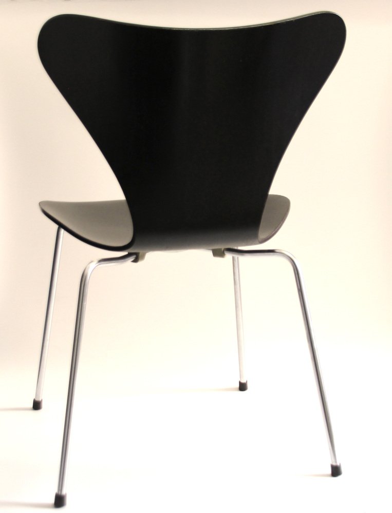 Schwarzer Modell 3107 Stuhl von Arne Jacobsen für Fritz Hansen, 1960er ...