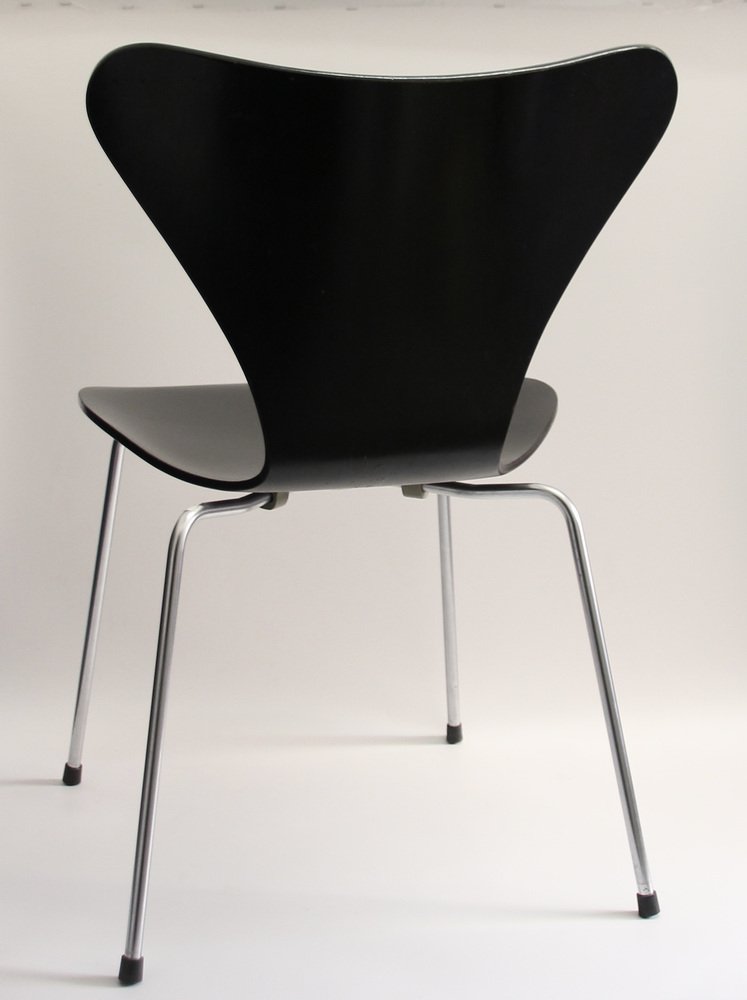 Model 3107 Black Chair by Arne Jacobsen for Fritz Hansen, 1960s for ...