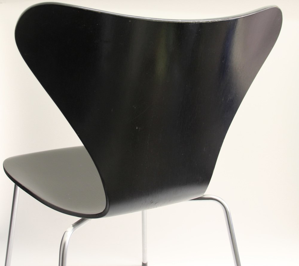 Model 3107 Black Chair by Arne Jacobsen for Fritz Hansen, 1960s for ...
