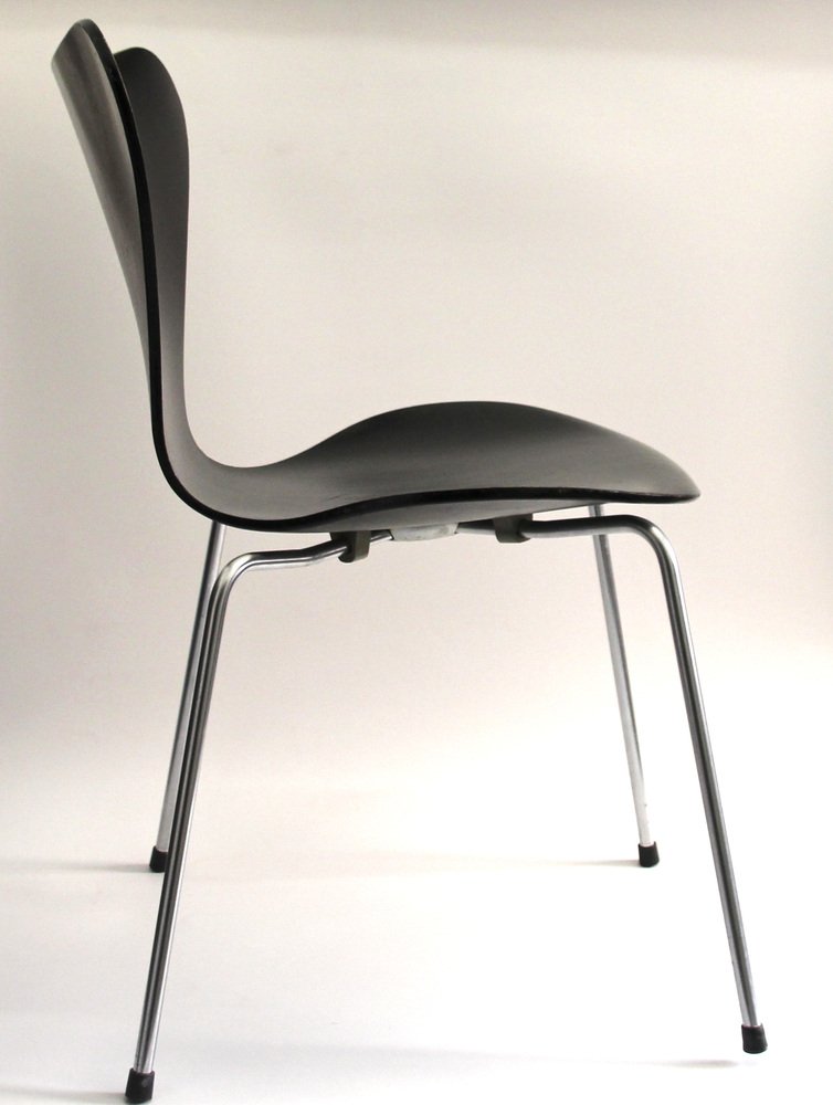 Model 3107 Black Chair by Arne Jacobsen for Fritz Hansen, 1960s for ...