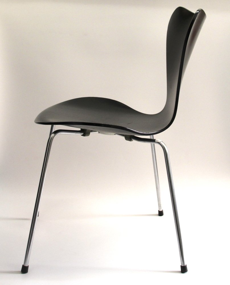 Model 3107 Black Chair by Arne Jacobsen for Fritz Hansen, 1960s for ...