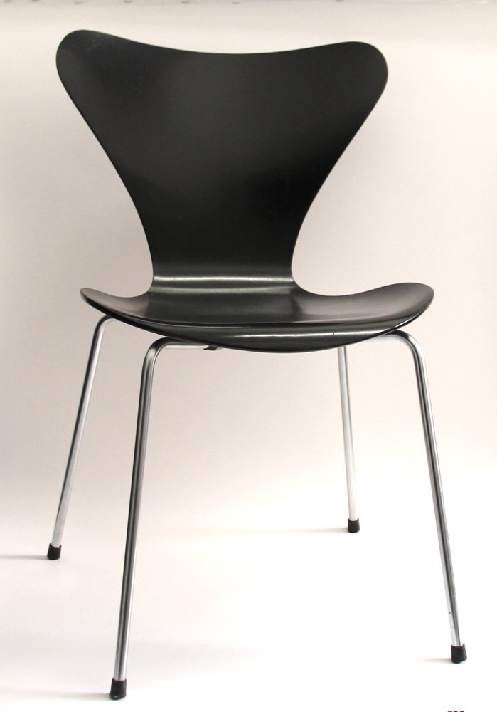 Model 3107 Black Chair by Arne Jacobsen for Fritz Hansen, 1960s for ...