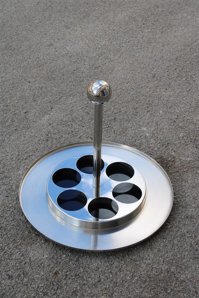 Round Portable Bar in Steel and Laminate by Giuliana Gramigna, 1960s ...