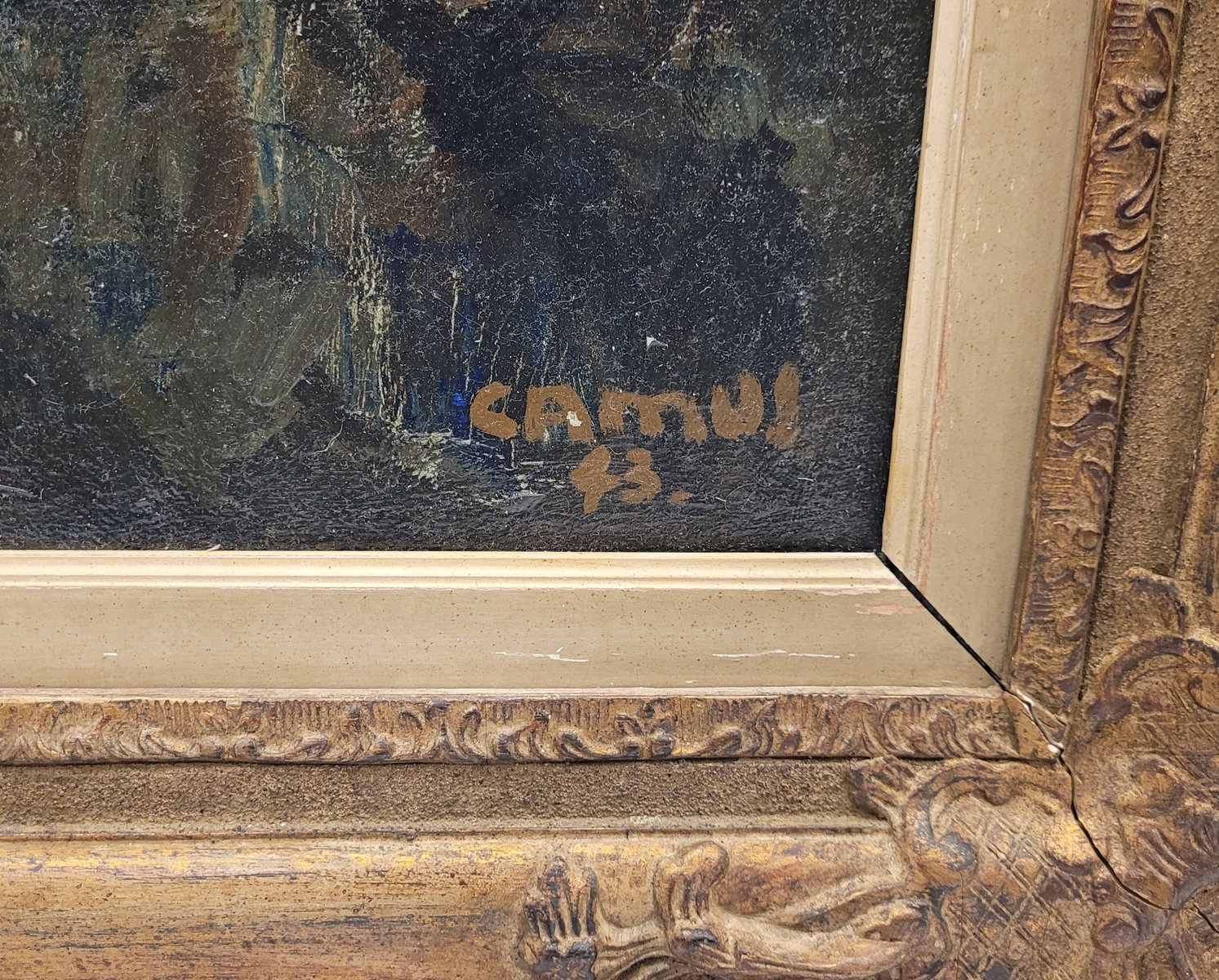 Gustave Camus, Teaching to Read, 1943, Oil on Canvas, Framed for sale ...