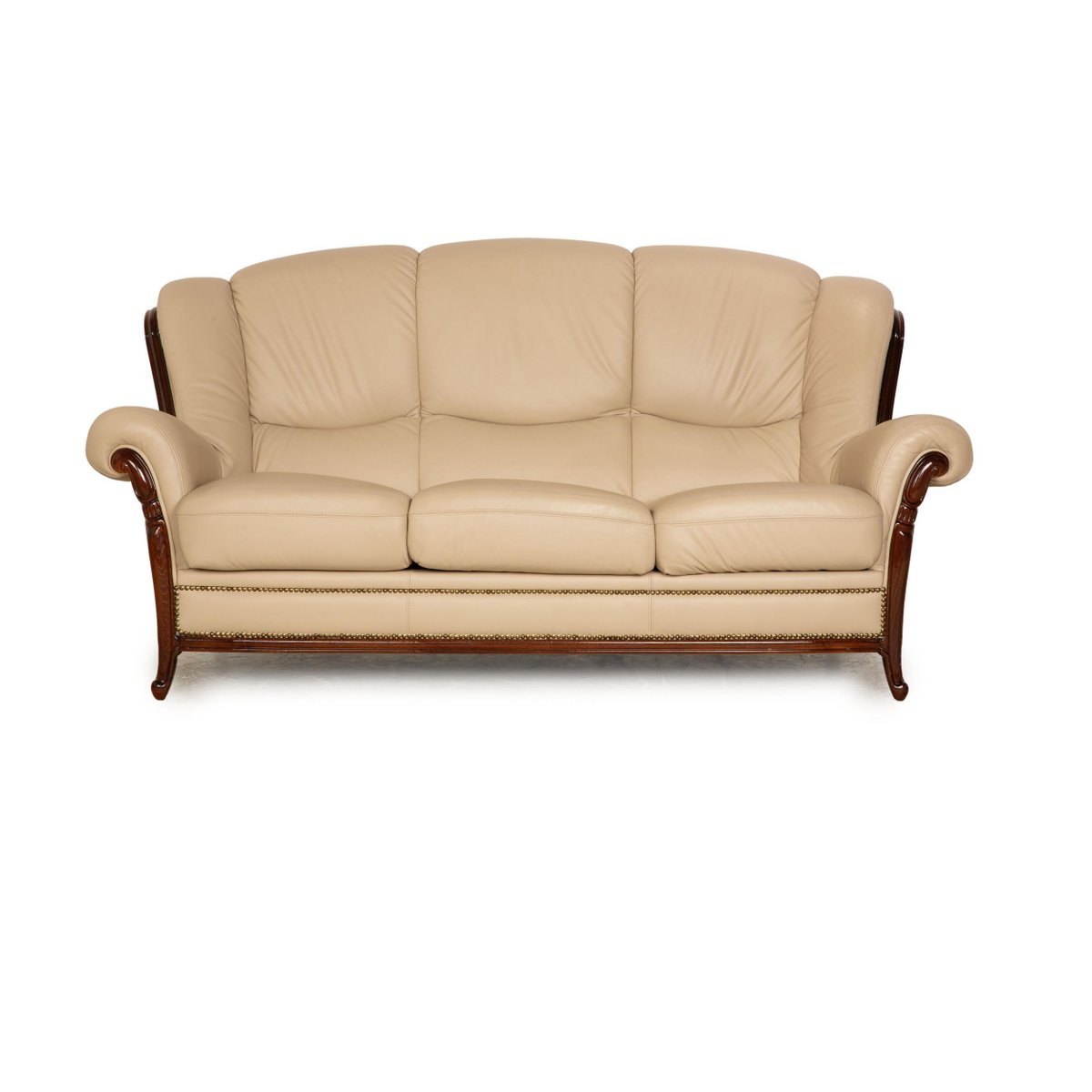 Drei-Sitzer Sofa aus cremefarbenem Leder von Nieri Victoria bei Pamono ...