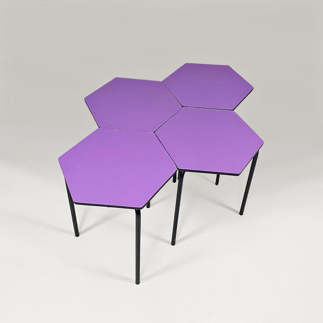 Modern Italian Bar Tables with Hexagonal Plan in Formica Lilla, 1960s ...