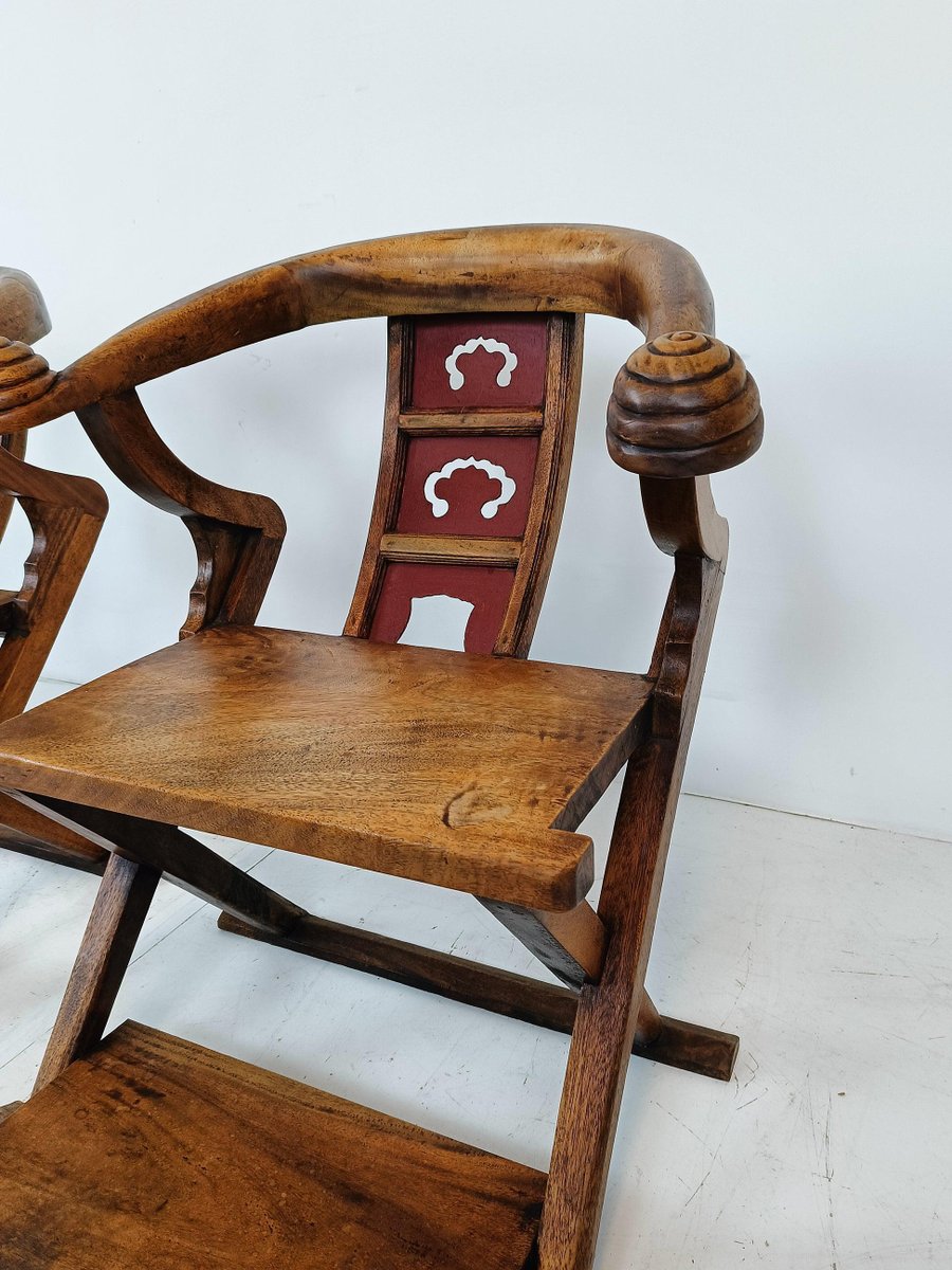 Set of Asian Throne Chairs, 1960s for sale at Pamono
