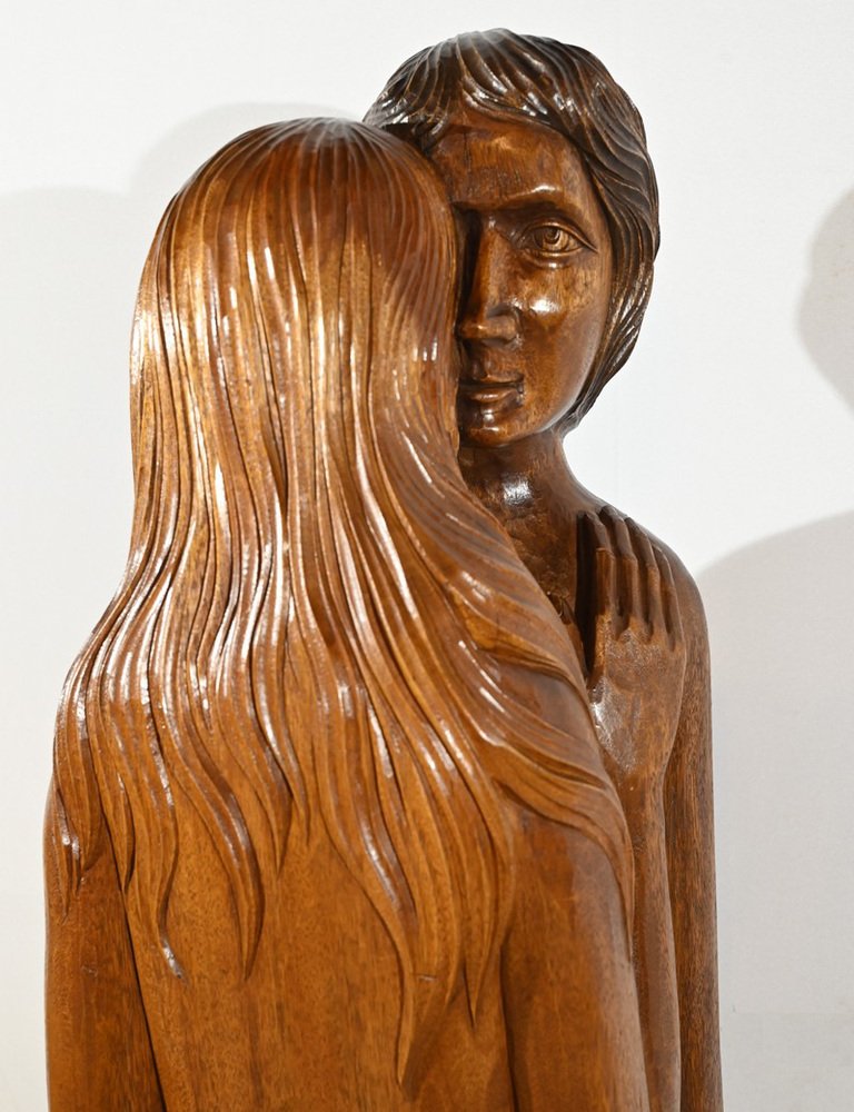Figurative Sculpture, 1950s, Solid Mahogany for sale at Pamono