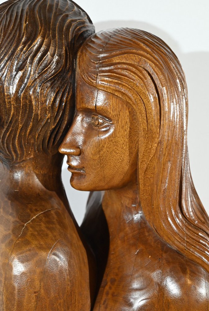 Figurative Sculpture, 1950s, Solid Mahogany for sale at Pamono