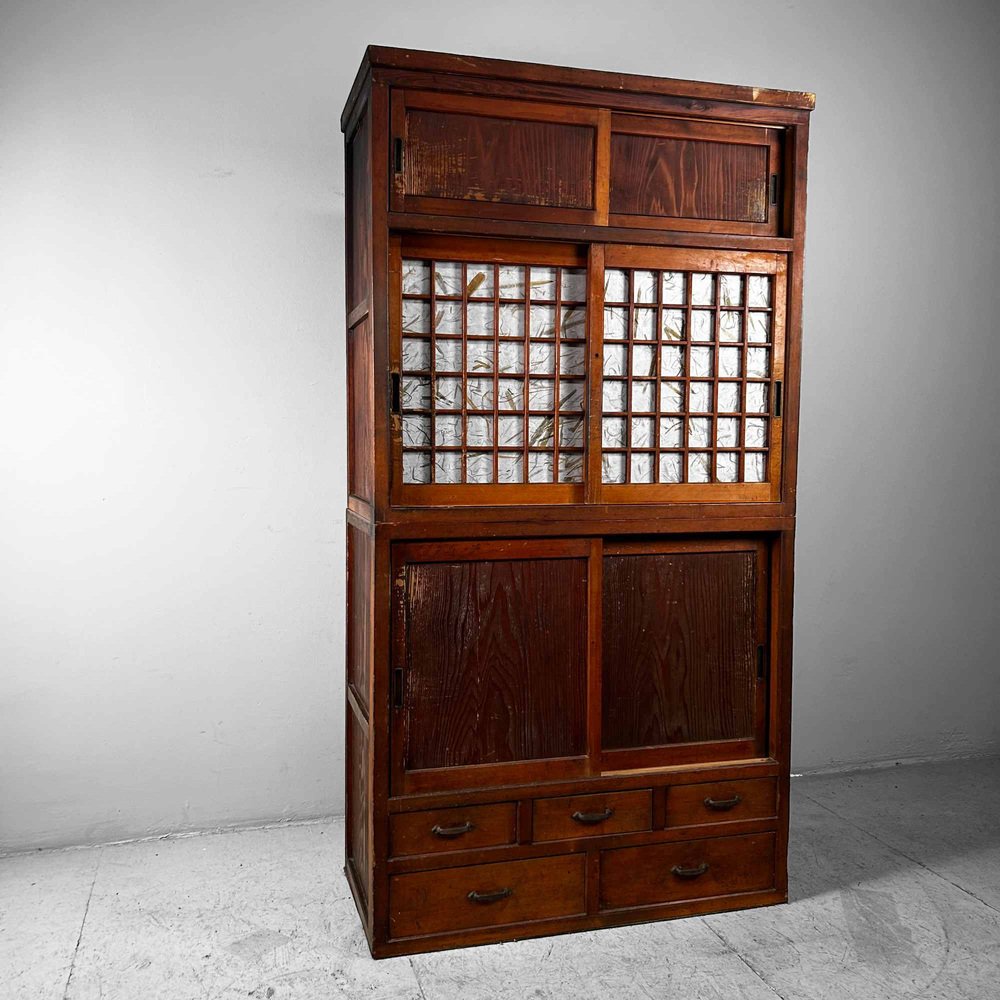 Traditional Japanese Tansu Storage Cabinet, 1920s, Set of 2 for sale at ...