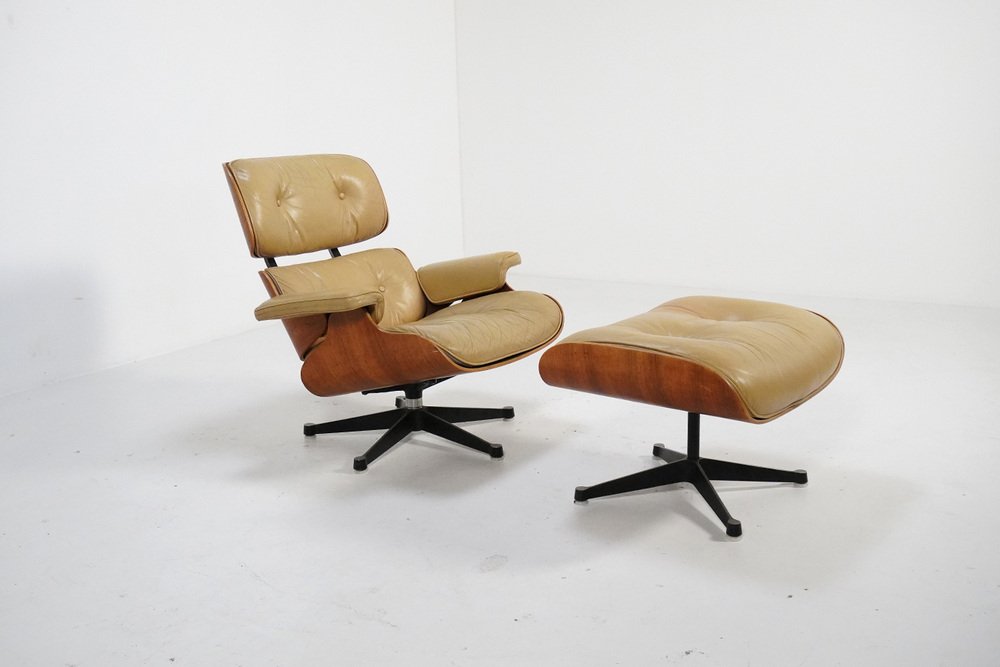 Lounge Chair with Footstool by Ray & Charles Eames, 1970s, Set of 2 for ...