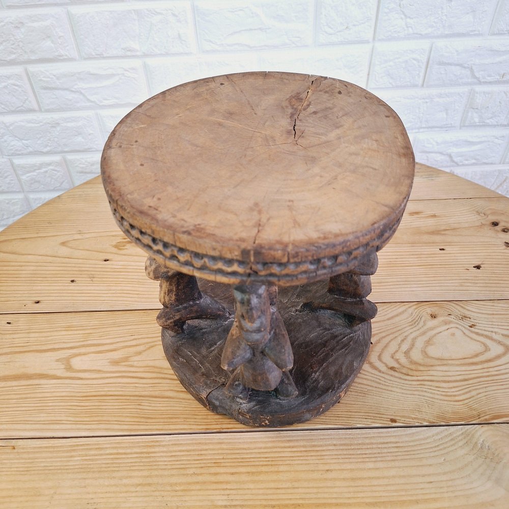 Iroko Stool, Ivory Coast, 1960s for sale at Pamono