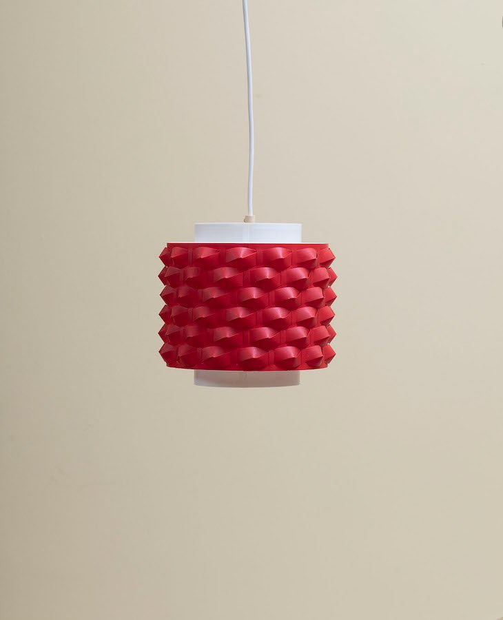Space Age Red Plastic Lamp, 1970s for sale at Pamono