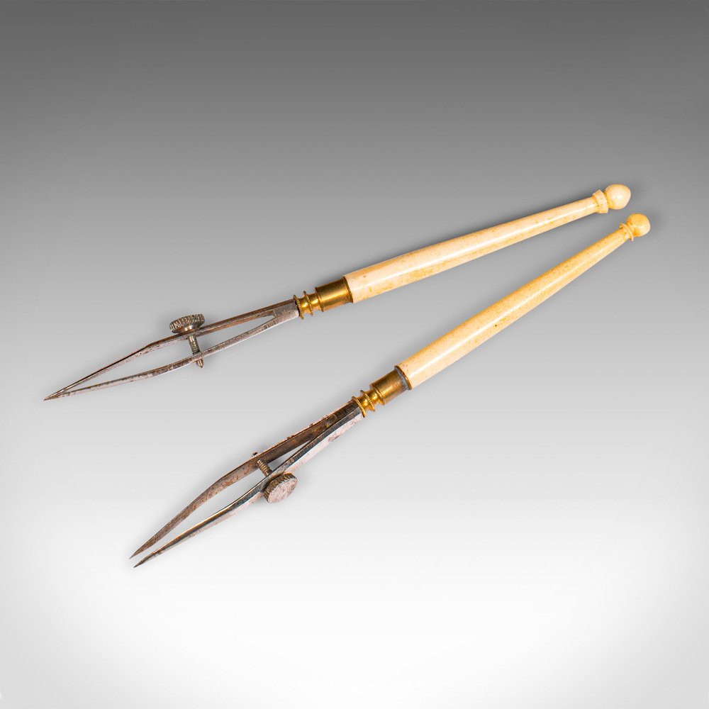 Vintage French Scholars Drawing Set Draughtsmans Tools in Brass, 1960s ...