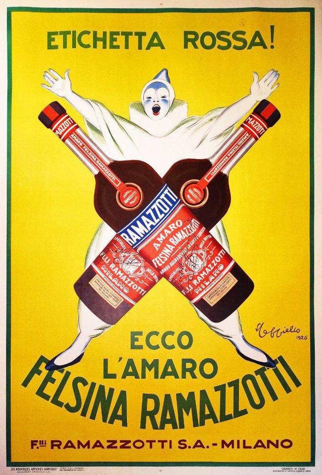Italian Alcohol Advertising Poster by Leonetto C, 1926 for sale at Pamono