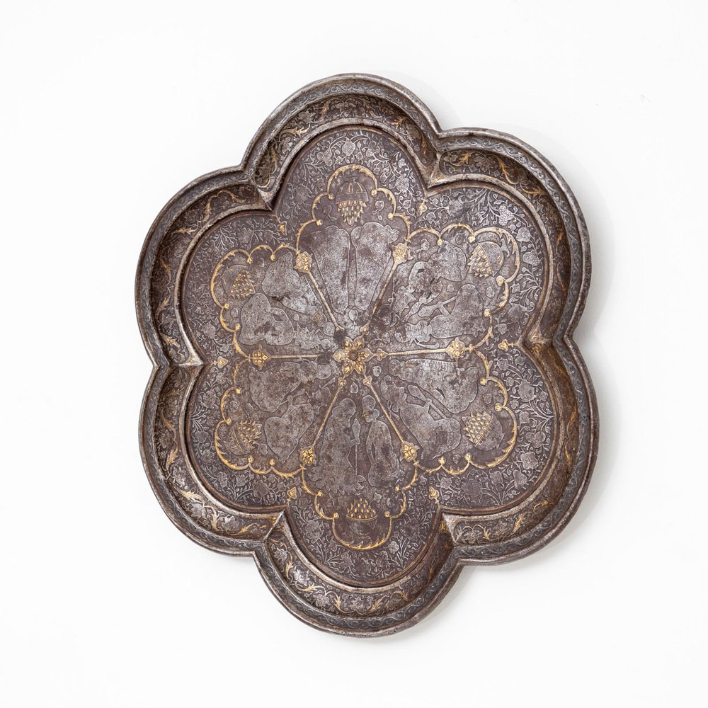 Antique Tray with Gold Inlay for sale at Pamono