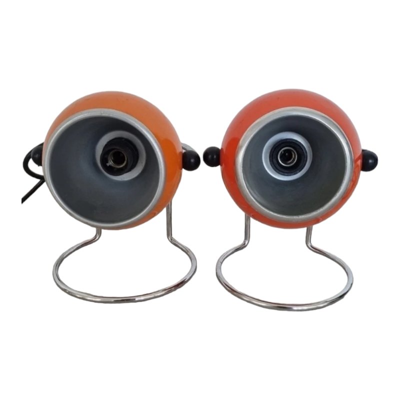 Vintage Italian Chromed Painted Metal Eyeball Table Lamps by Targetti ...