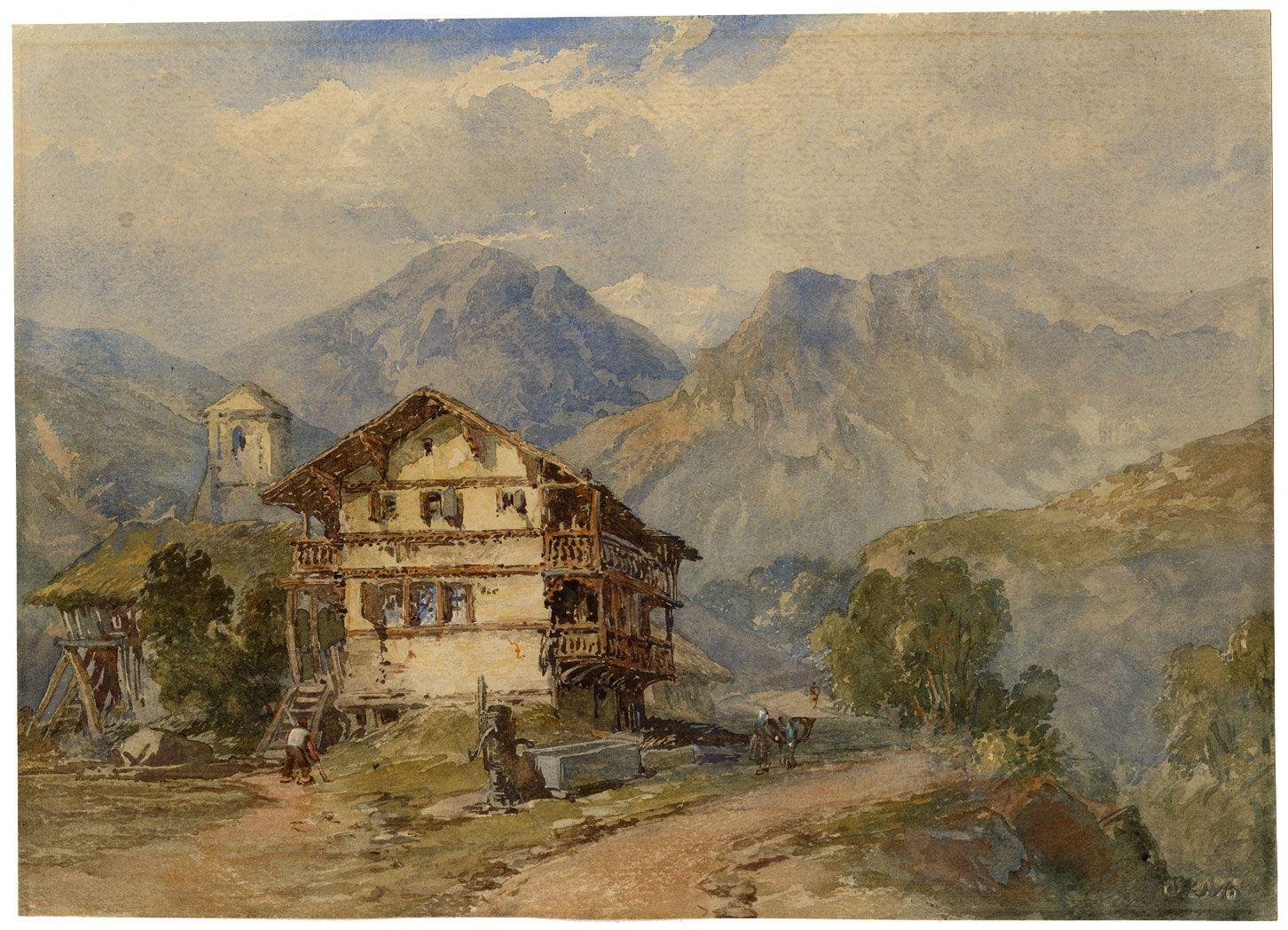James Duffield Harding OWS, Chalet in the Swiss Alps, Mid-1800s ...
