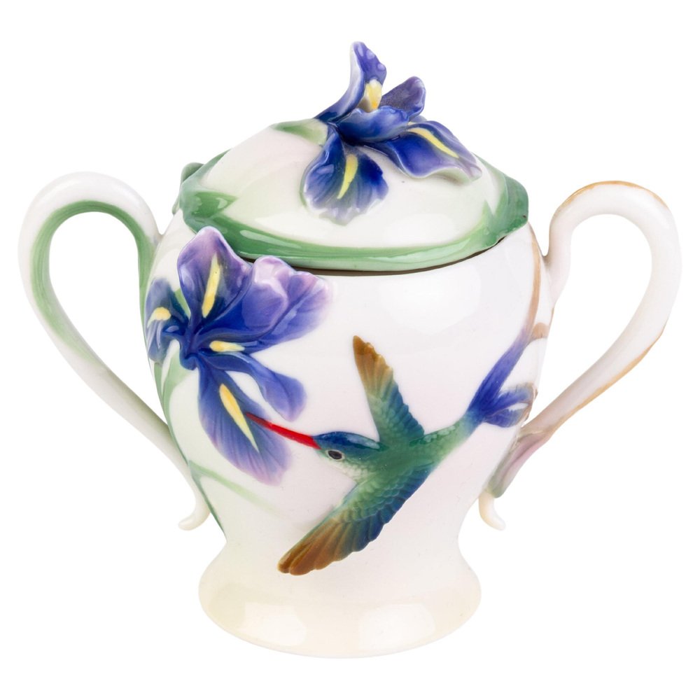 Sucrier en Porcelaine avec Décor de Colibri par May Wei-Xuet pour Franz ...