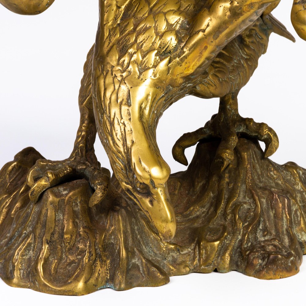 Large Early 20th Century Brass Eagle Sculpture for sale at Pamono