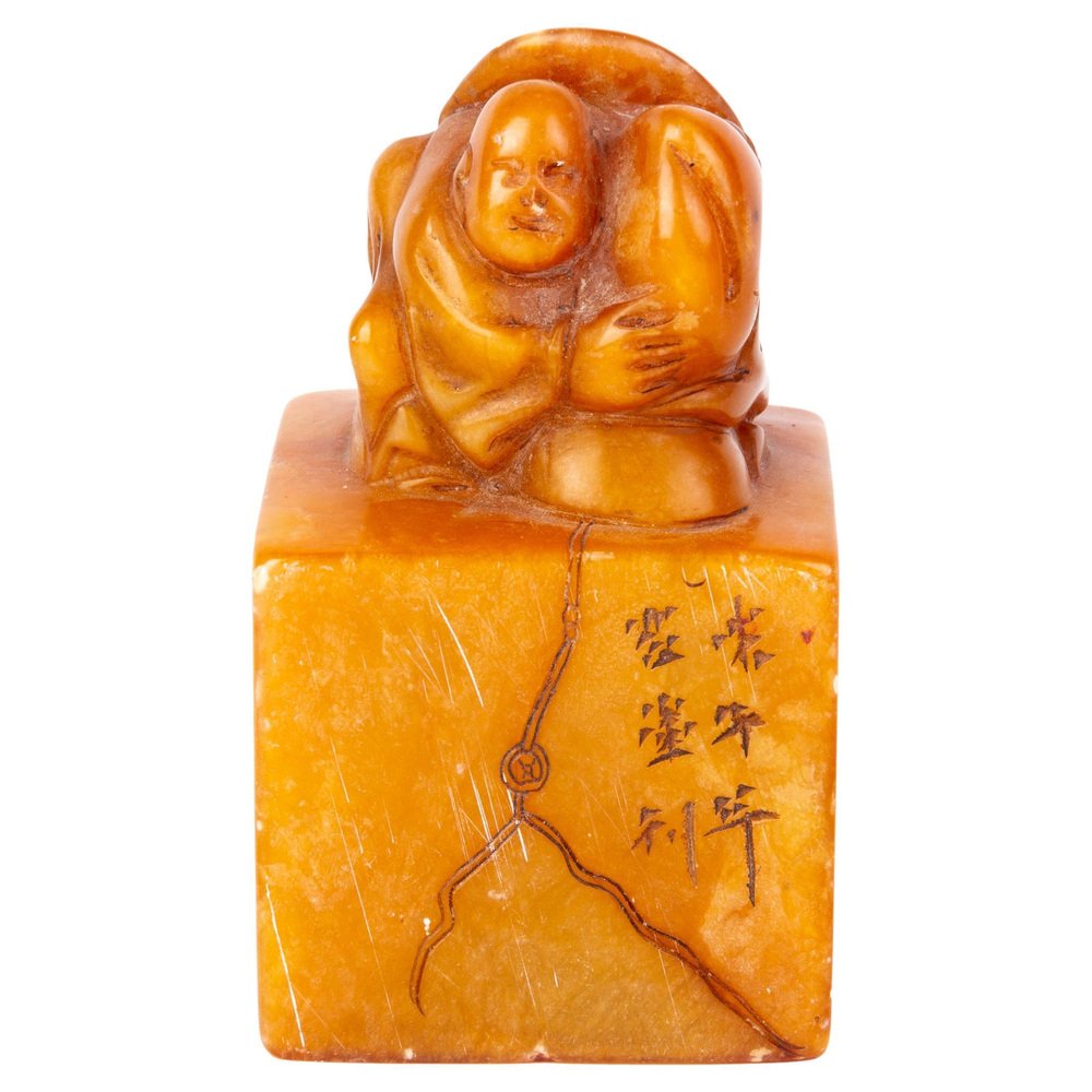Chinese Soapstone Buddhist Carving Desk Seal Sculpture, 19th Century ... Chinese Soapstone Buddhist Carving Desk Seal Sculpture, 19th Century ...