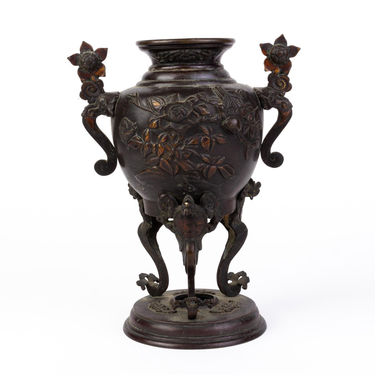Japanese Gilded Bronze Censer Meiji Vase for sale at Pamono