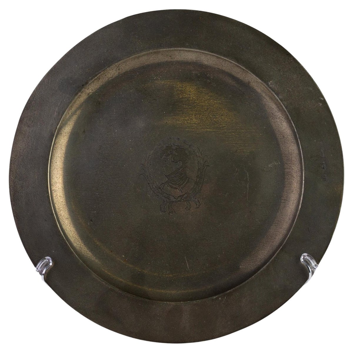French Pewter Engraved Napoleonic Portrait Plate for sale at Pamono