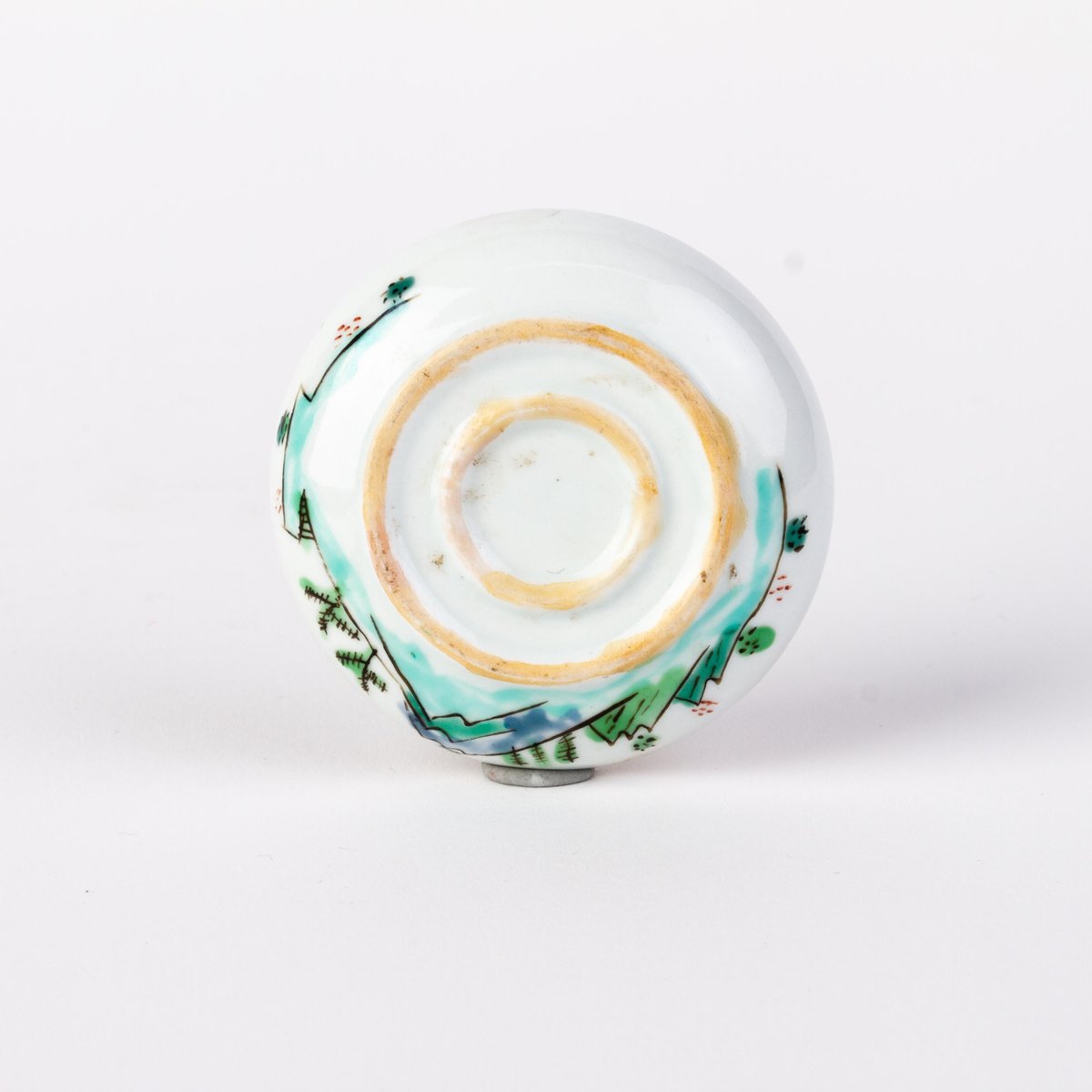 Republic Chinese Famille Rose Porcelain Pagoda Landscape Paste Box for ...