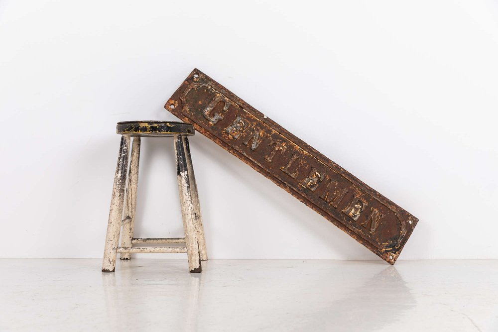 Large Cast Iron Gentlemen Sign, 1930s for sale at Pamono