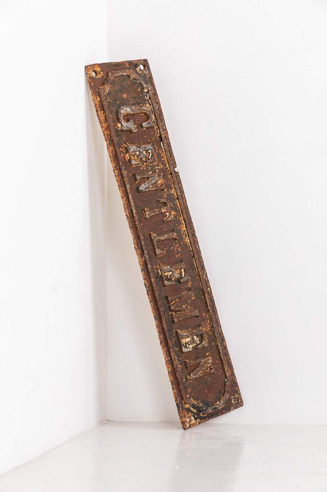 Large Cast Iron Gentlemen Sign, 1930s for sale at Pamono