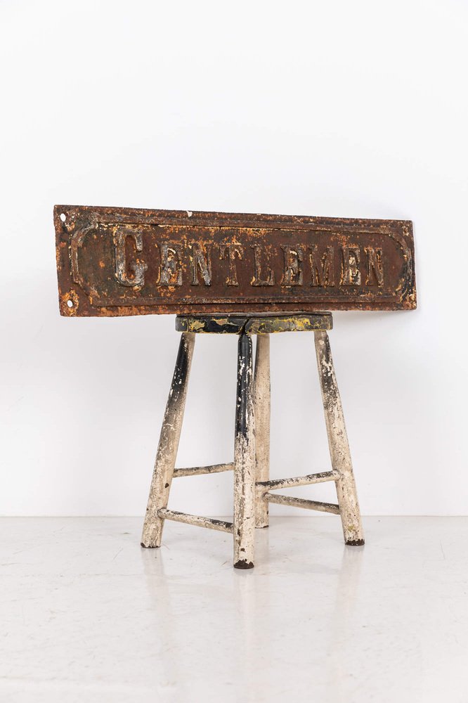 Large Cast Iron Gentlemen Sign, 1930s for sale at Pamono