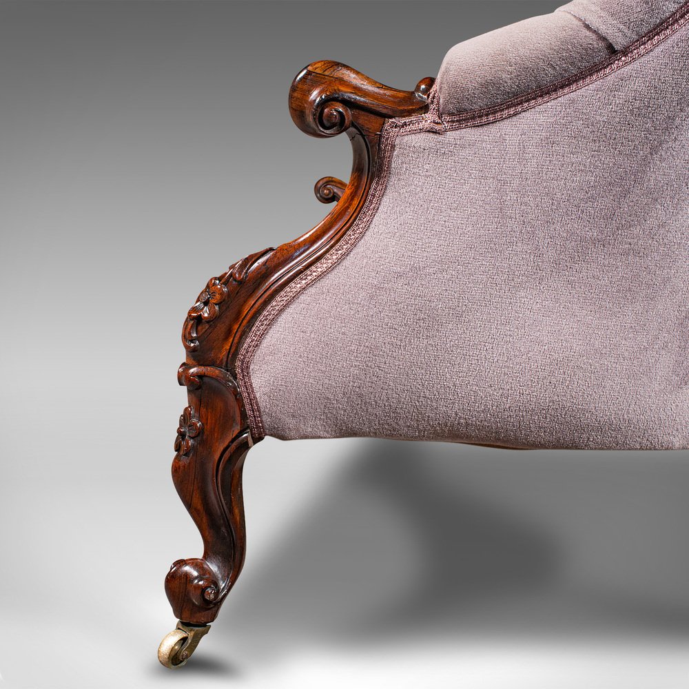 Early Victorian English Double Spoon Back Sofa, 1840s for sale at Pamono