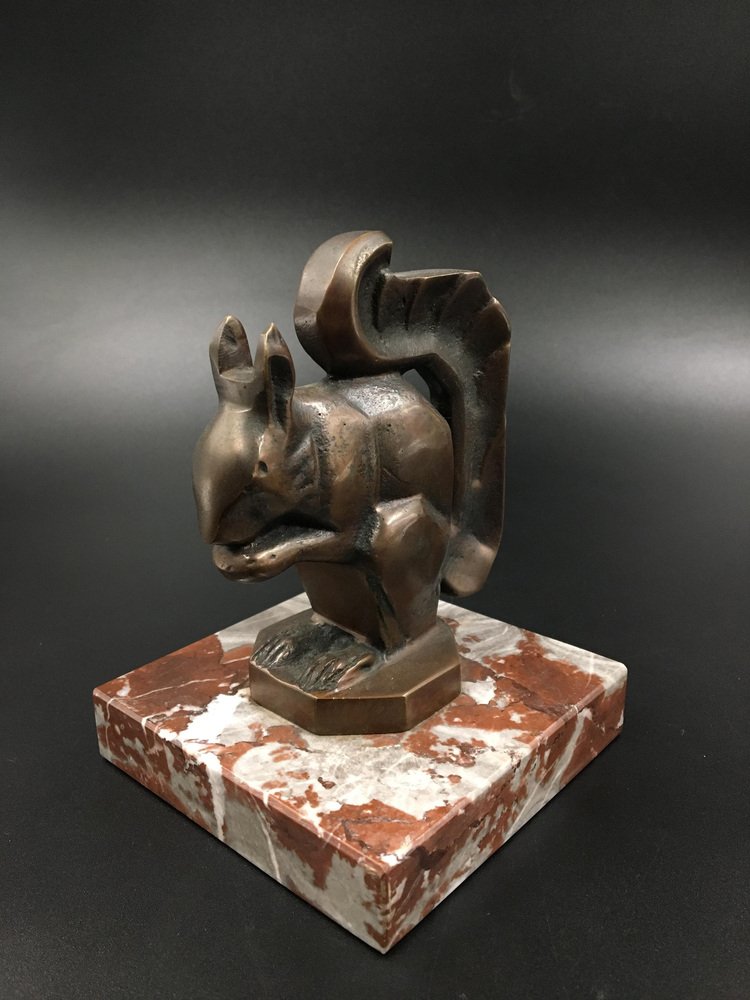 Art Deco Squirrel Figurine by Max Le Verrier, 1920s for sale at Pamono
