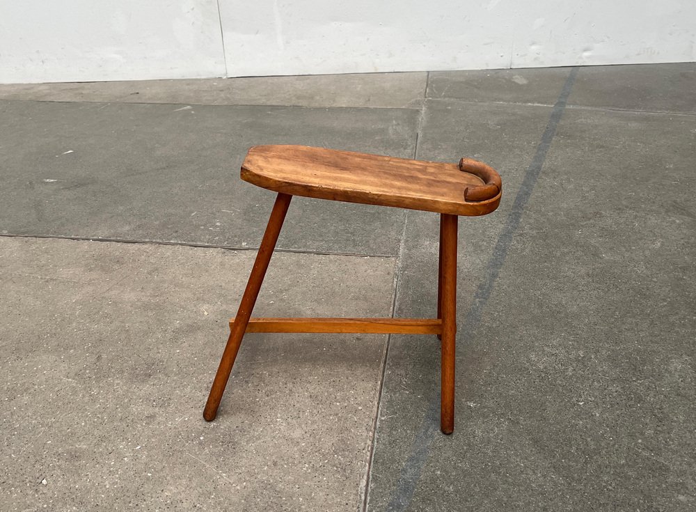 Mid-Century Wooden Shoe Shine Stand Stool, 1950s for sale at Pamono