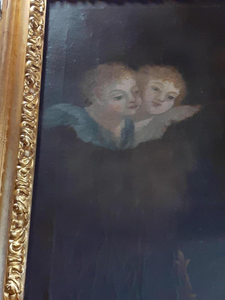 Italian Artist Madonna And Child 1800s Oil On Canvas Framed For