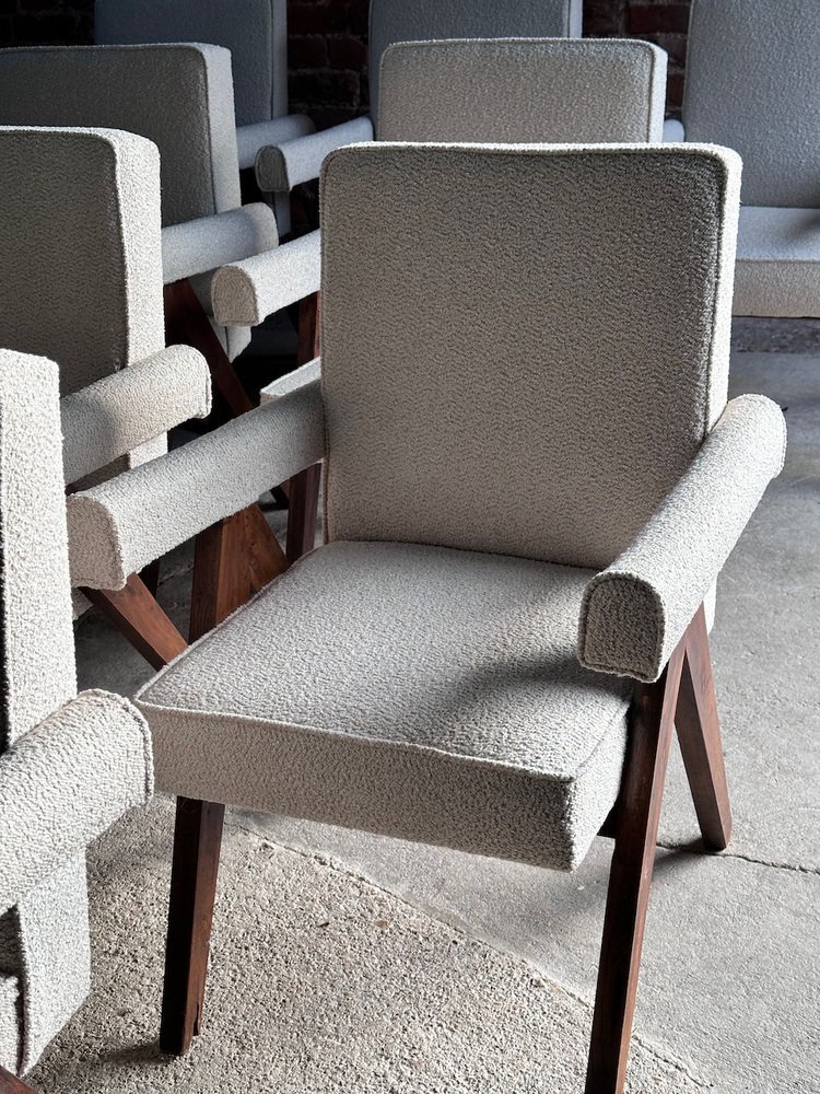 Model PJ-010803 Committee Chairs by Pierre Jeanneret, 1950s, Set of 10 ...