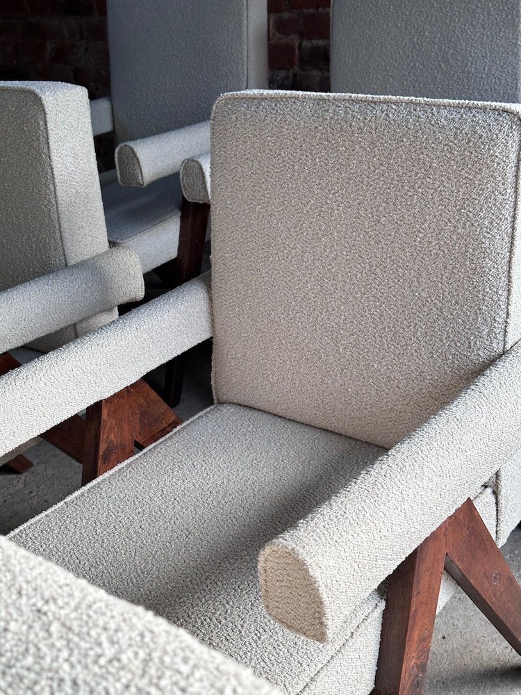 Model PJ-010803 Committee Chairs by Pierre Jeanneret, 1950s, Set of 10 ...