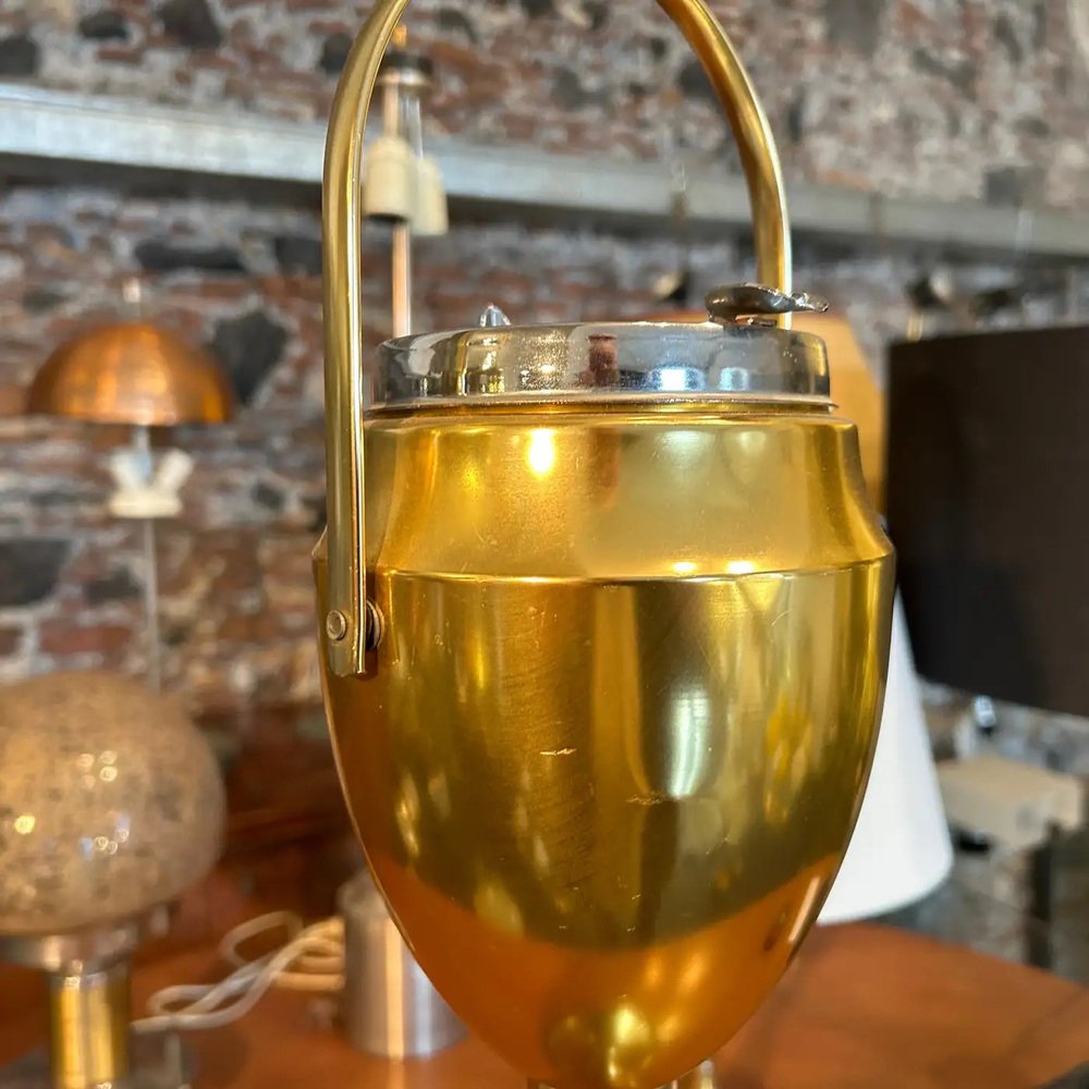 Mid-Century Modern Gilded Aluminum Column Ashtray from Rinnovel, 1950s ...