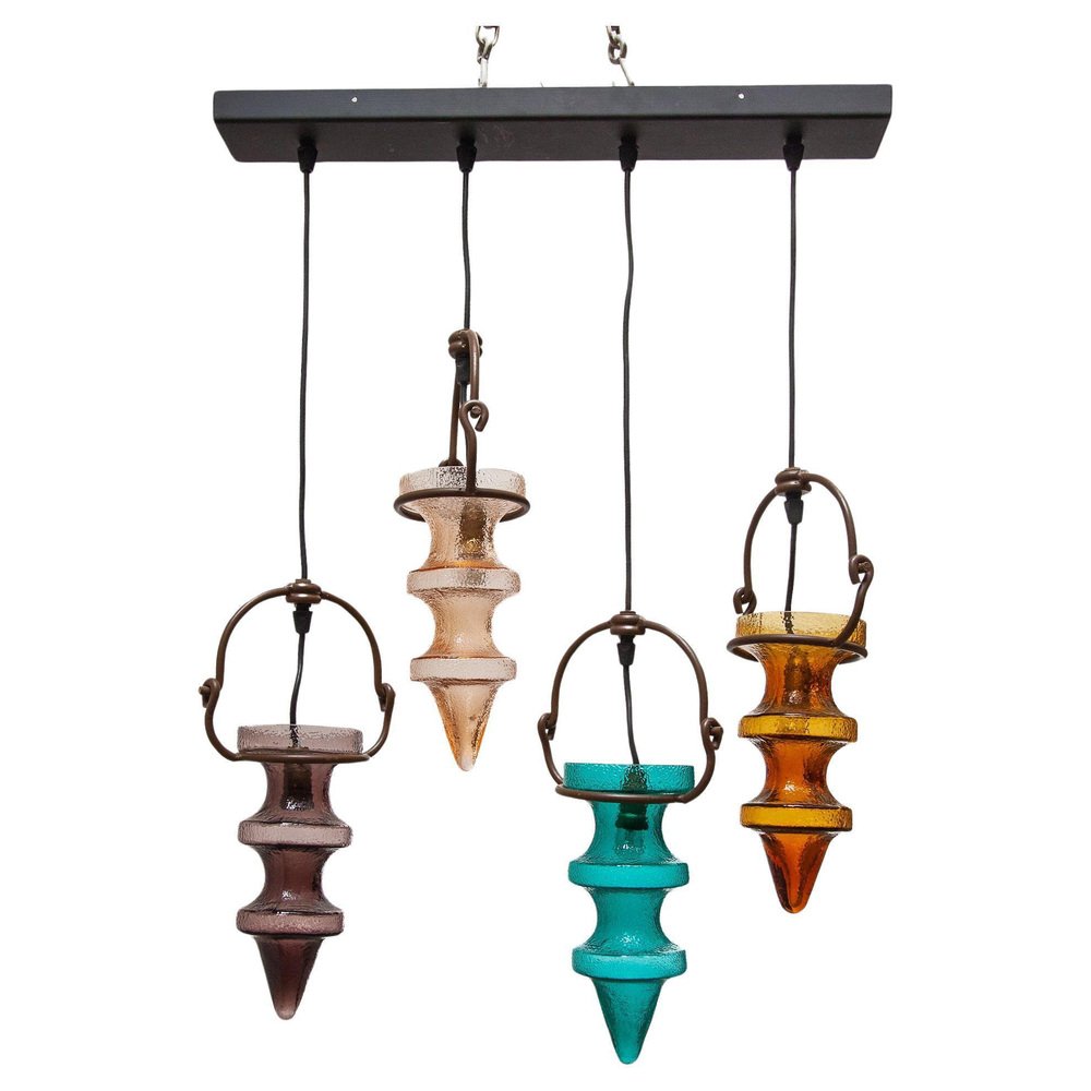 Stalactites Cascade Lamp in Colored Glass attributed to Nanny Still for ...