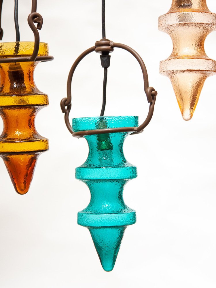 Stalactites Cascade Lamp in Colored Glass attributed to Nanny Still for ...
