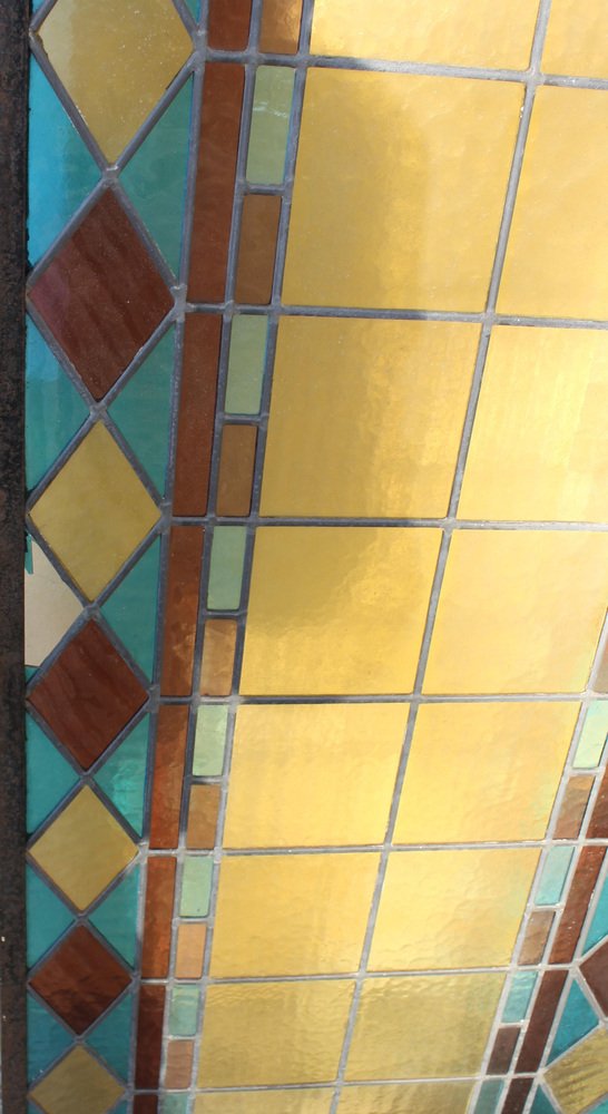 Italian Liberty Stained Glass Door Window Panel, 1900s for sale at Pamono